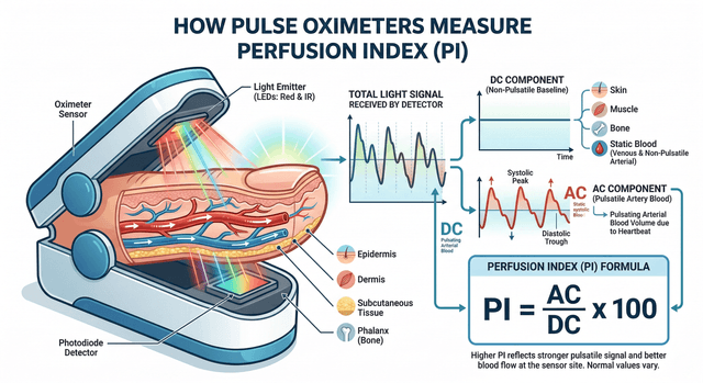 Perfusion Index (PI) on a Pulse Oximeter: What It Means, Normal Ranges ...