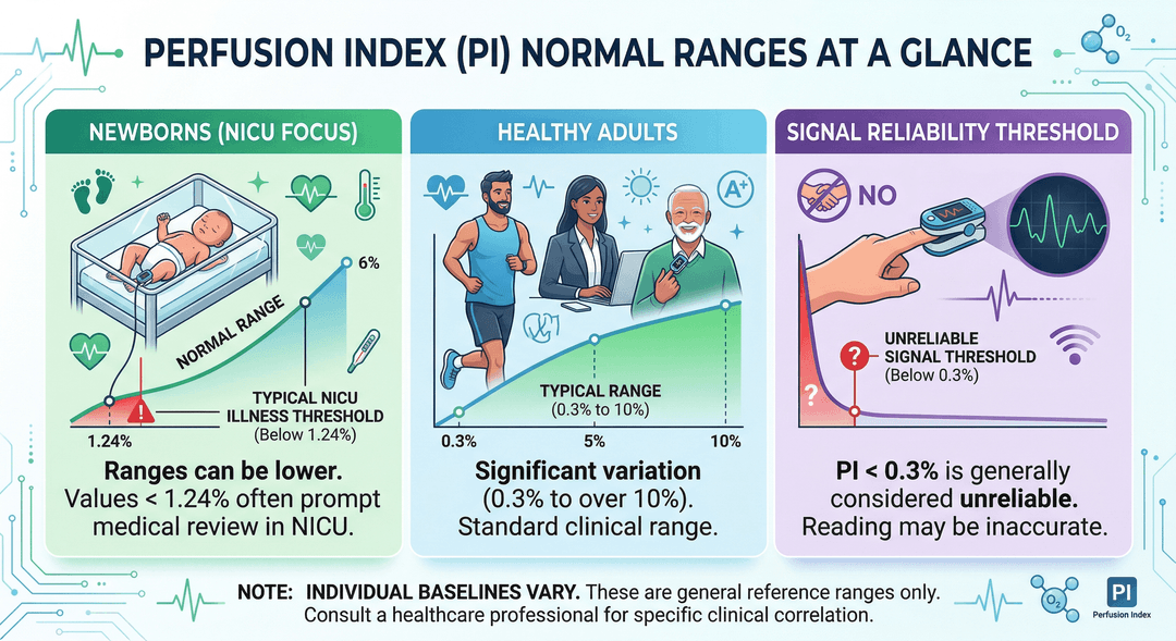 Perfusion Index (PI) on a Pulse Oximeter: What It Means, Normal Ranges ...