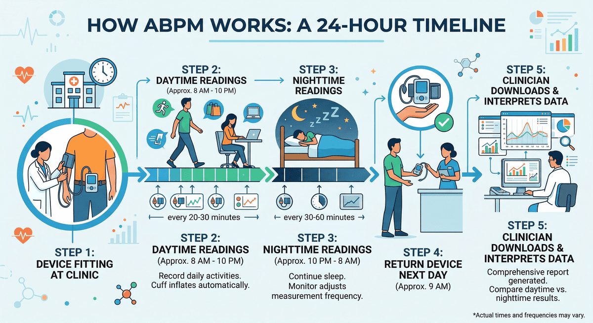 Ambulatory Blood Pressure Monitoring (ABPM): What It Is, How It Works ...